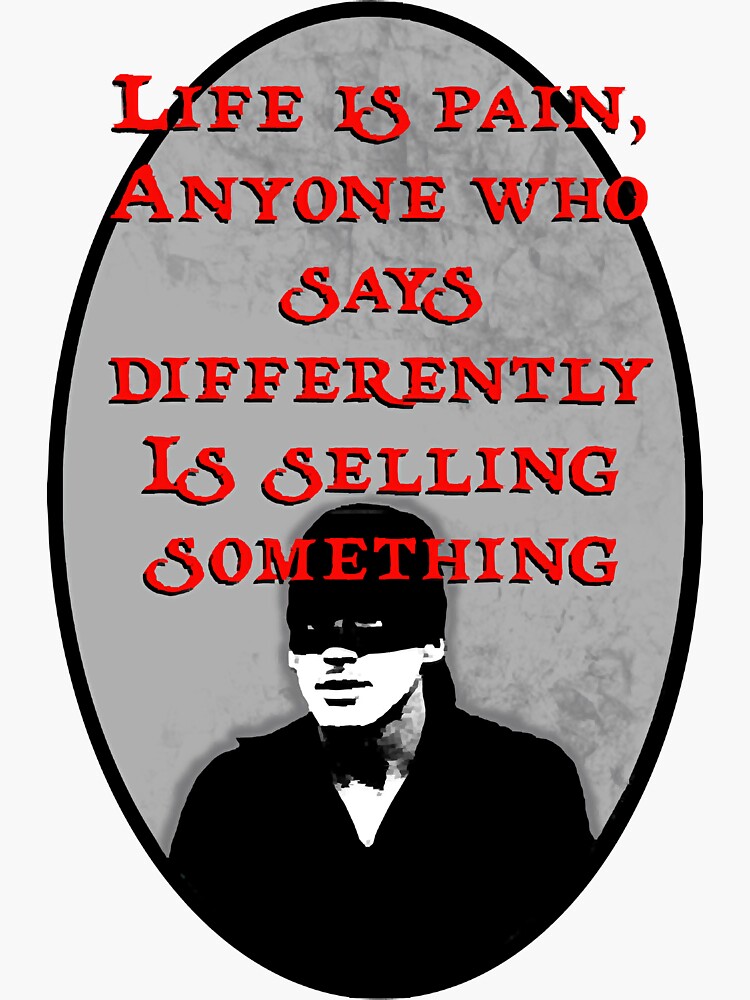 "Life is Pain " Sticker for Sale by TroyRoman9710 | Redbubble