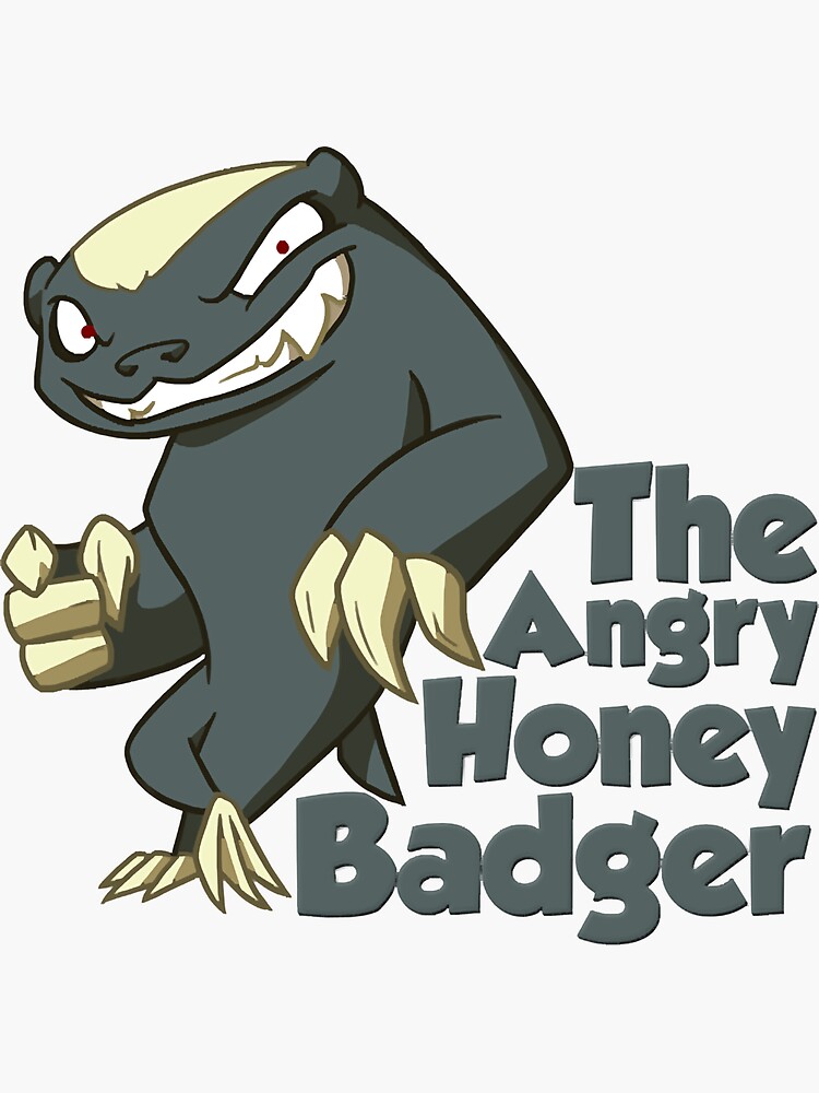 "The Angry Honey Badger Classic Tee " Sticker for Sale by ...