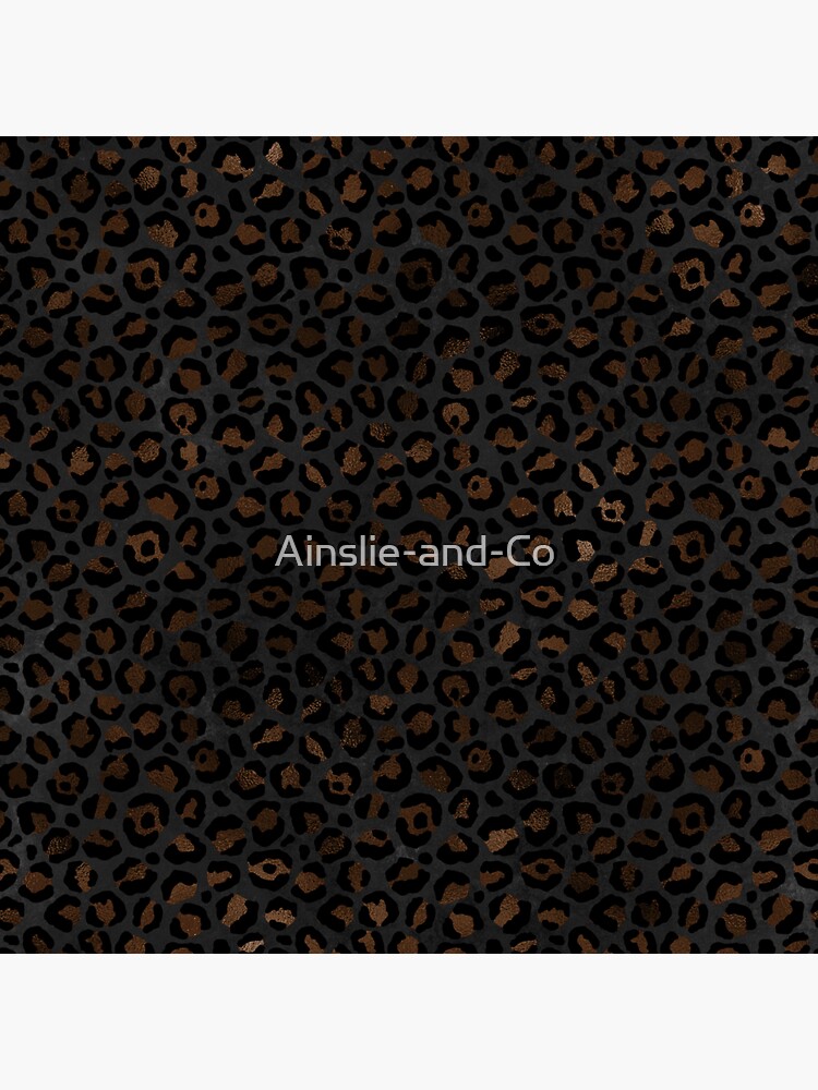 "Black and Bronze Leopard Skin Print" Sticker by Ainslie-and-Co | Redbubble