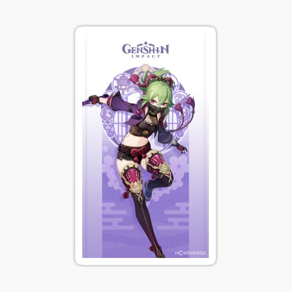 "Kuki Shinobu Card - Genshin Impact" Sticker for Sale by Aka-Hanako ...