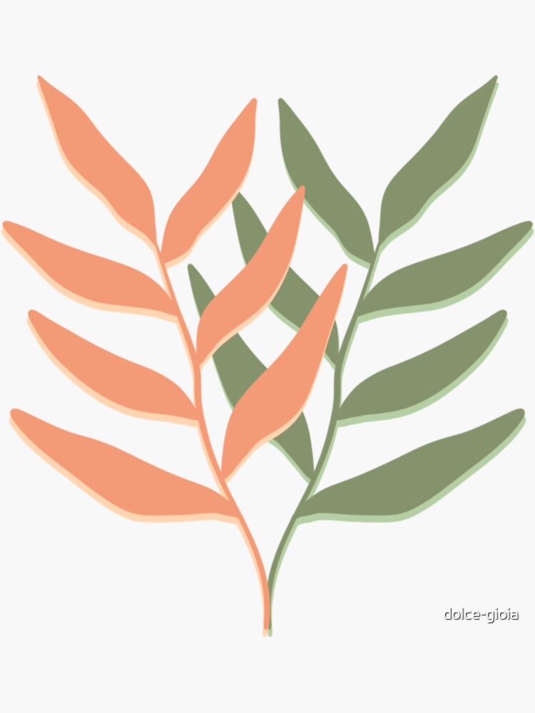 "overlapping leaves" Sticker by dolce-gioia | Redbubble