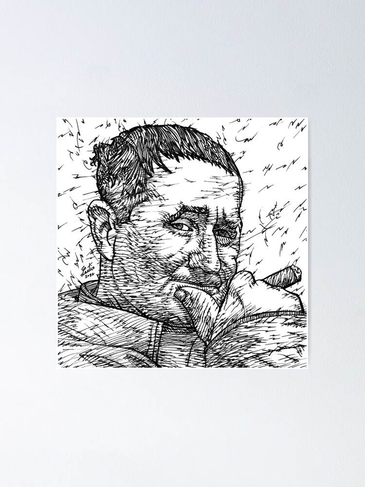 "BERTOLT BRECHT ink portrait .1" Poster for Sale by lautir | Redbubble