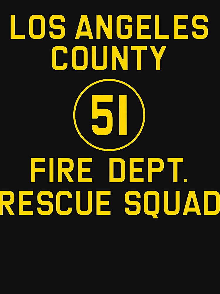 "Emergency Squad 51 Side of Truck Reproduction Logo Classic" T-shirt ...