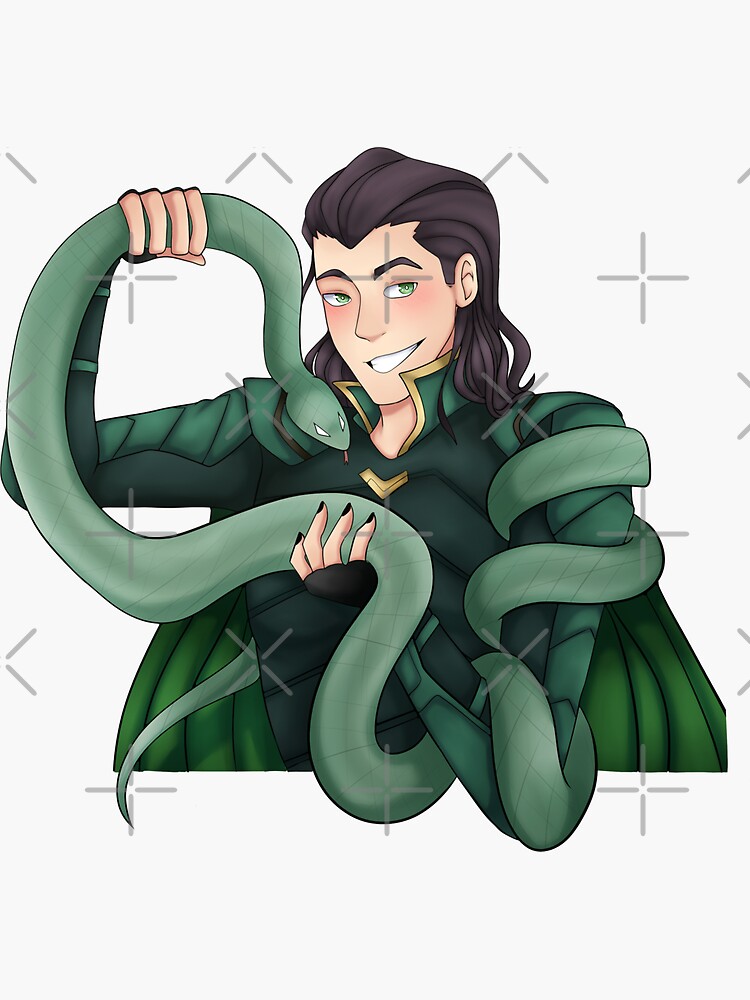 "loki with snake" Sticker for Sale by Isaya-neko | Redbubble