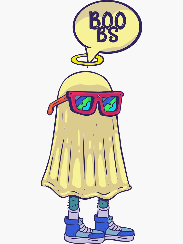 Cool Funny Ghost Silly Boo Bs Halloween Sticker For Sale By M
