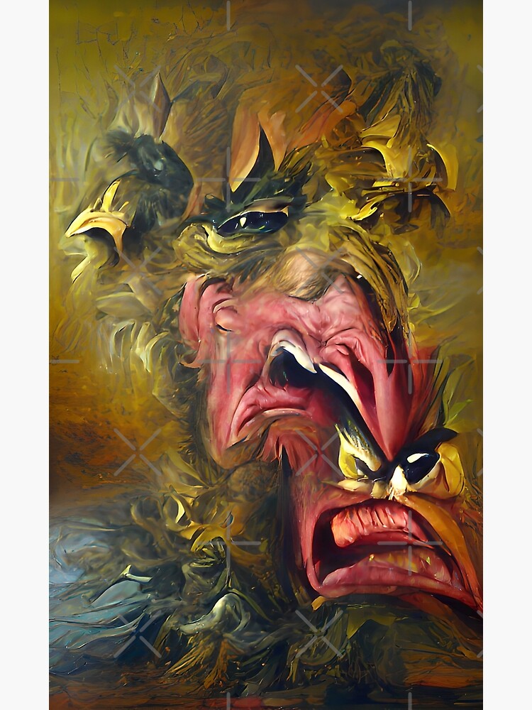 "Baroque style angry contorted screaming face" Poster for Sale by ...
