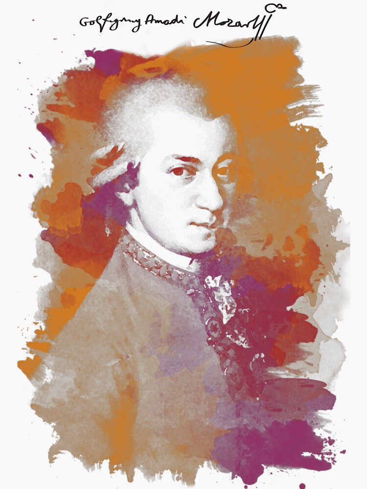 "Wolfgang Amadeus Mozart" Sticker by Pkcardin | Redbubble