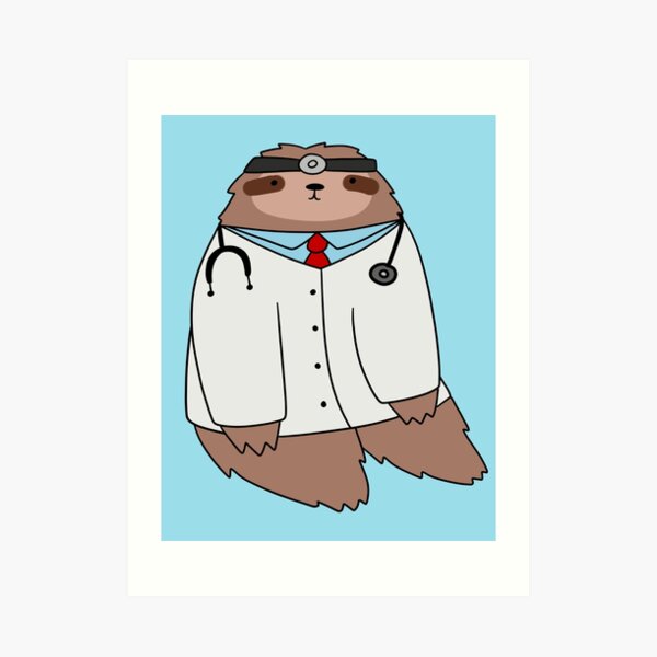 "Doctor Sloth" Art Print for Sale by SaradaBoru | Redbubble