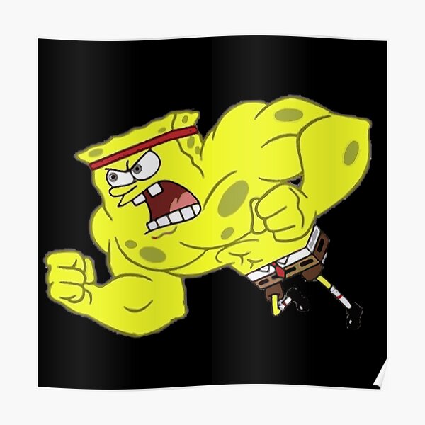Póster «Bob esponja fuerte pulido bob esponja musculoso enojado» de ...