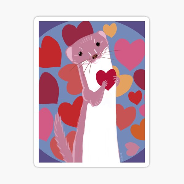 "Woman Weasel card" Sticker for Sale by belettelepink | Redbubble