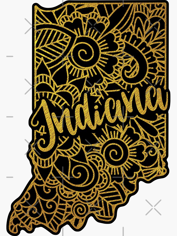 "Indiana Gold Map" Sticker by OutcastBrain | Redbubble