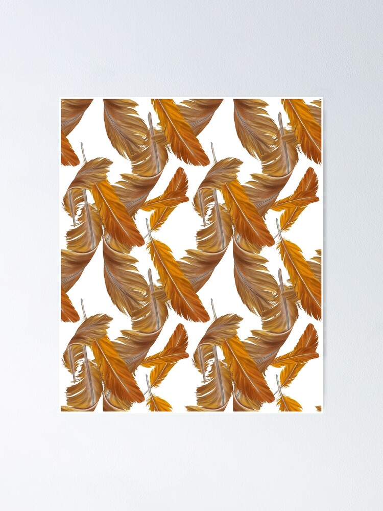 "Golden Feather of Good Luck" Poster for Sale by Apostrophe8 | Redbubble