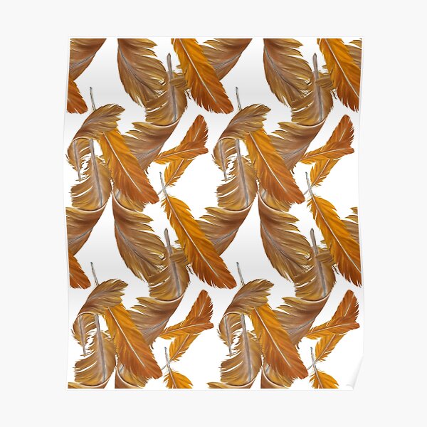 "Golden Feather of Good Luck" Poster for Sale by Apostrophe8 | Redbubble