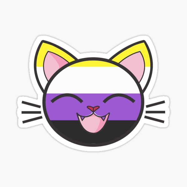 "nyan binary nonbinary cat" Sticker for Sale by siriusasgard | Redbubble