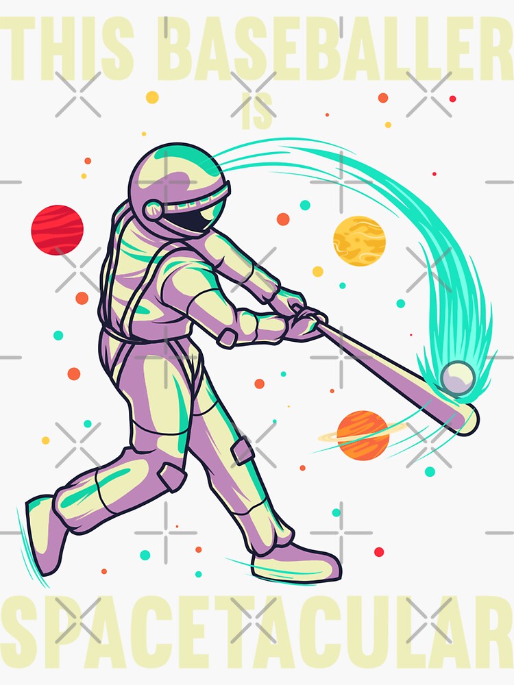"Space Baseball Softball Player Astronaut Space" Sticker by anziehend ...