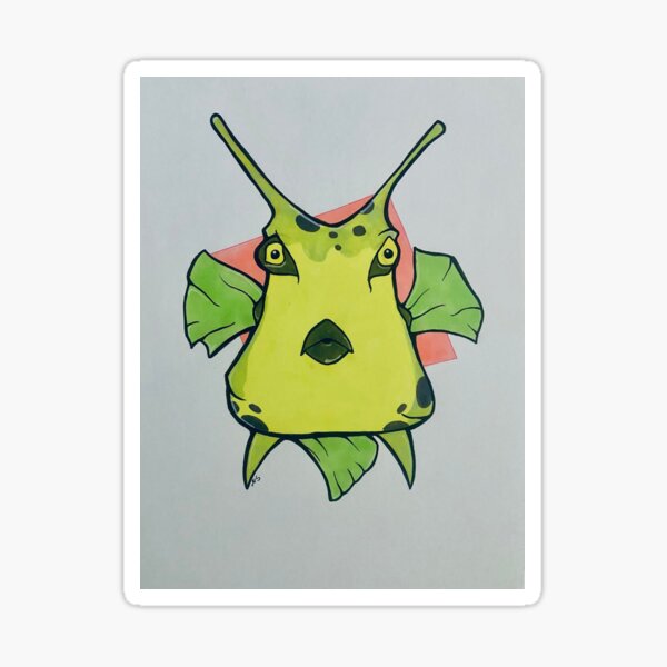 "Cowfish" Sticker for Sale by artofnicholas | Redbubble
