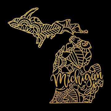 "Michigan Gold Map" Poster for Sale by OutcastBrain | Redbubble