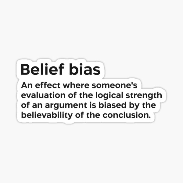 "Belief bias black" Sticker by EdimQuotes | Redbubble