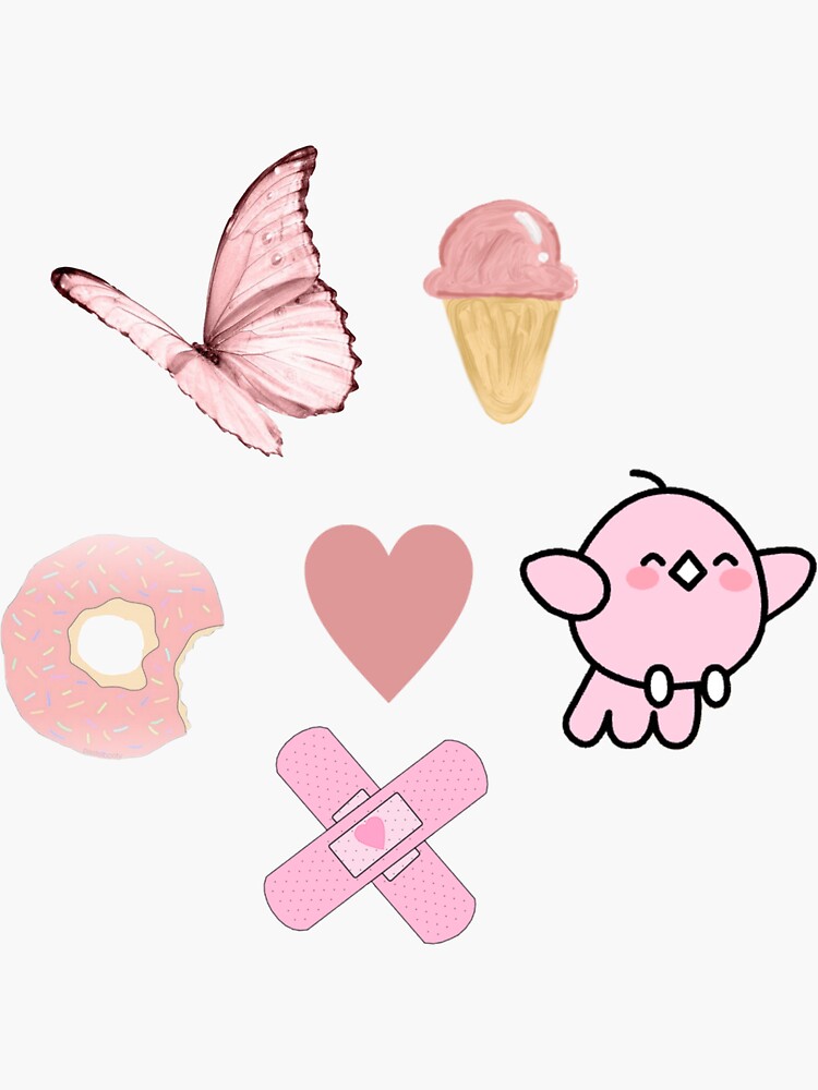 "Pink sticker pack!!" Sticker for Sale by DiamondParadise | Redbubble