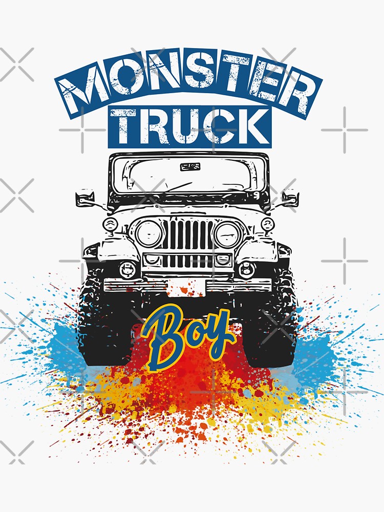 "Monster Truck Boy, Monster Truck Dad" Sticker by Printtome | Redbubble