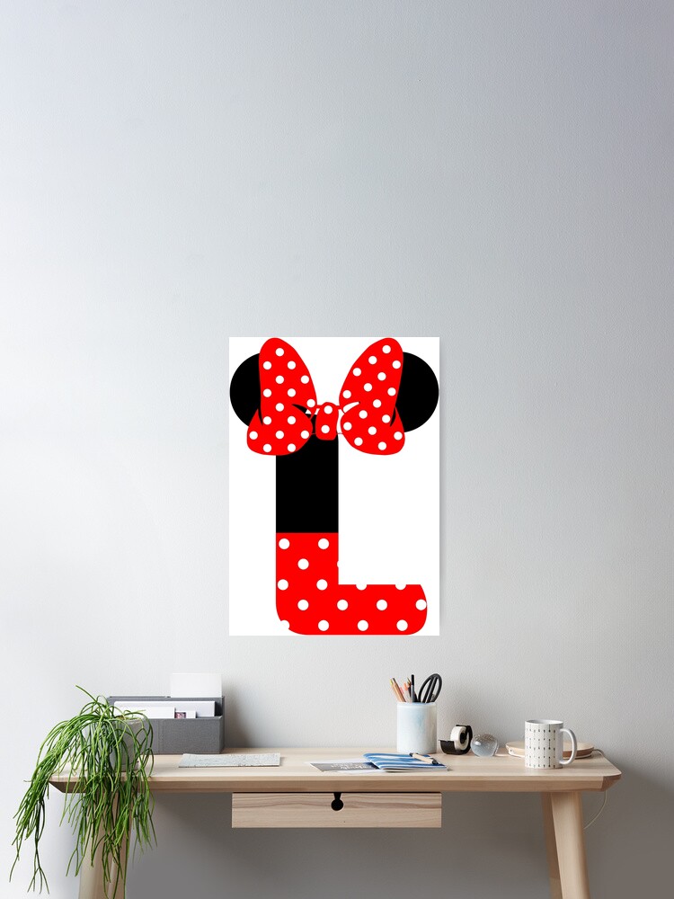 "Minnie Monogram - L" Poster for Sale by Owlies-Barn | Redbubble