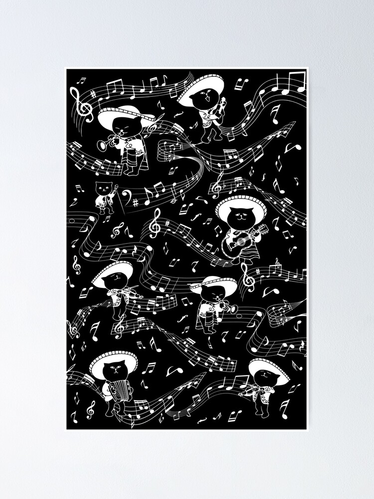 "Mexican Cat Mariachi Band" Poster for Sale by Elfinova | Redbubble