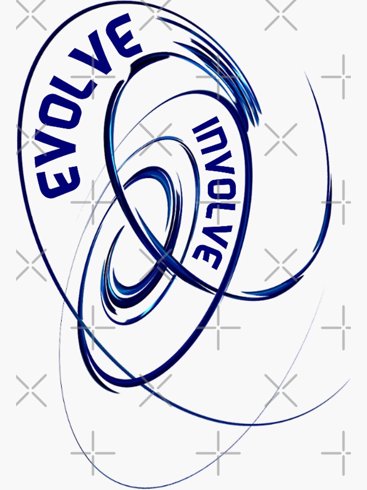 "Involve Evolve" Sticker by Crinoidz | Redbubble