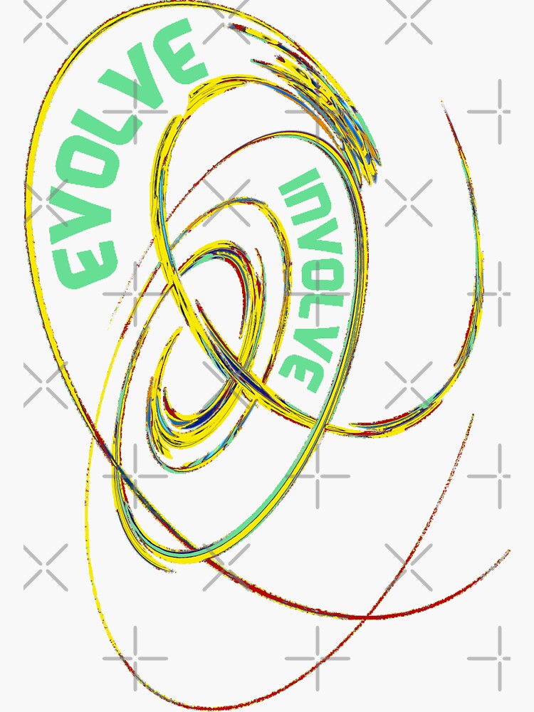 "Involve Evolve" Sticker by Crinoidz | Redbubble