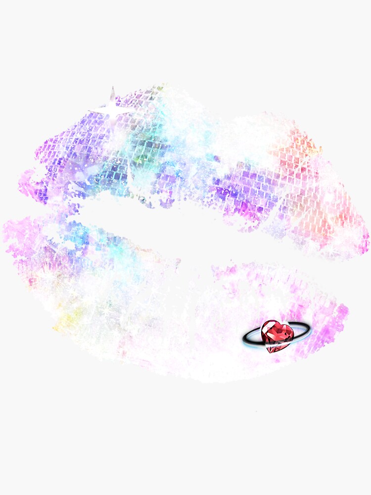 "Disco Makeup Lipstick Kiss Mark Aesthetic Kpop Girl" Sticker by Jolly ...
