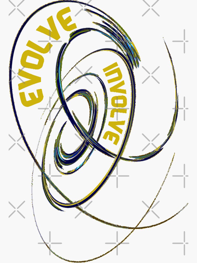 "Involve Evolve" Sticker by Crinoidz | Redbubble