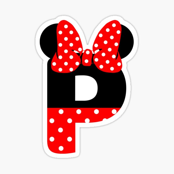 "Minnie Monogram - P" Sticker for Sale by Owlies-Barn | Redbubble