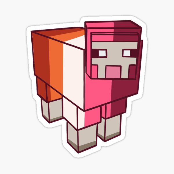 "Lesbian pride Rainbow Minecraft Sheep" Sticker by Lemonshrks | Redbubble