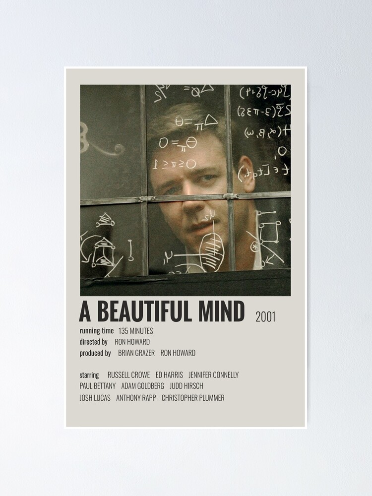"A Beautiful Mind (2001)" Poster by MoviePolaroid | Redbubble
