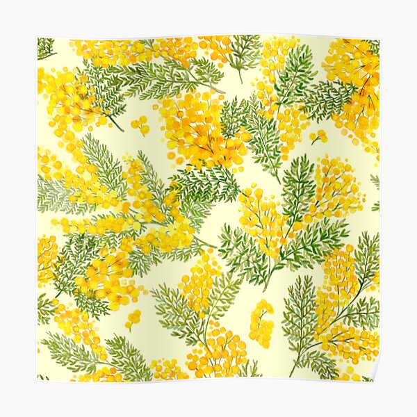 "australian australia golden wattle pattern " Poster by commerc-sd ...