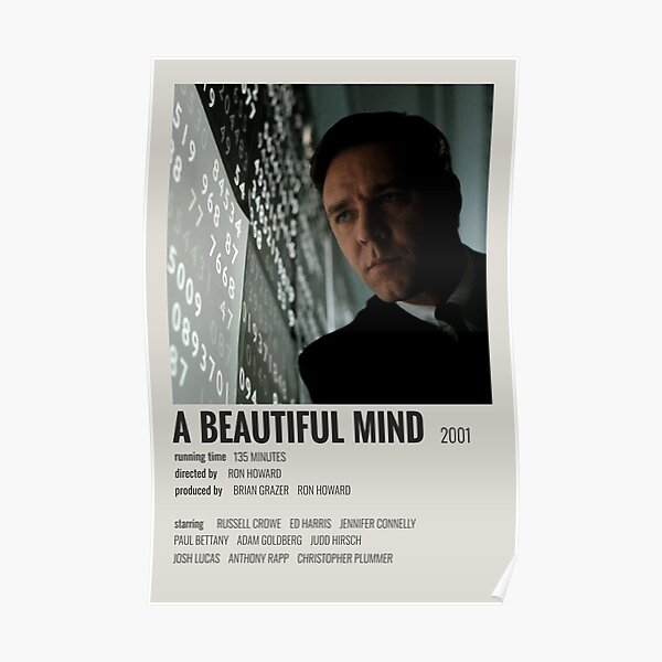 "A Beautiful Mind (2001)" Poster by MoviePolaroid | Redbubble