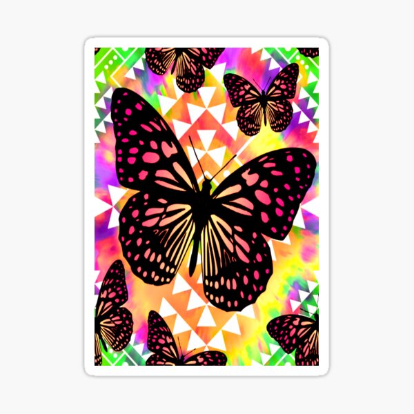 "Rainbow Gradient / White / Fire Color Native Butterfly Design ...