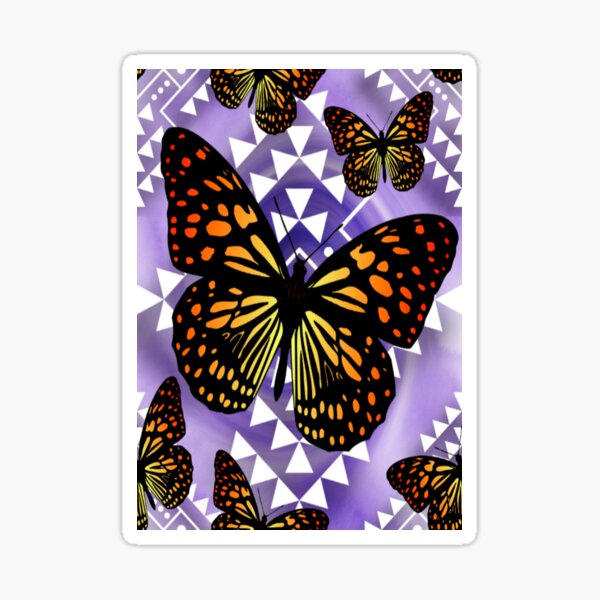"Lavender Gradient / White / Fire Color Native Butterfly Design ...