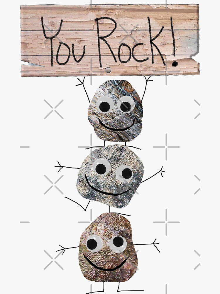 "You Rock! Card or Gift" Sticker for Sale by amymh | Redbubble