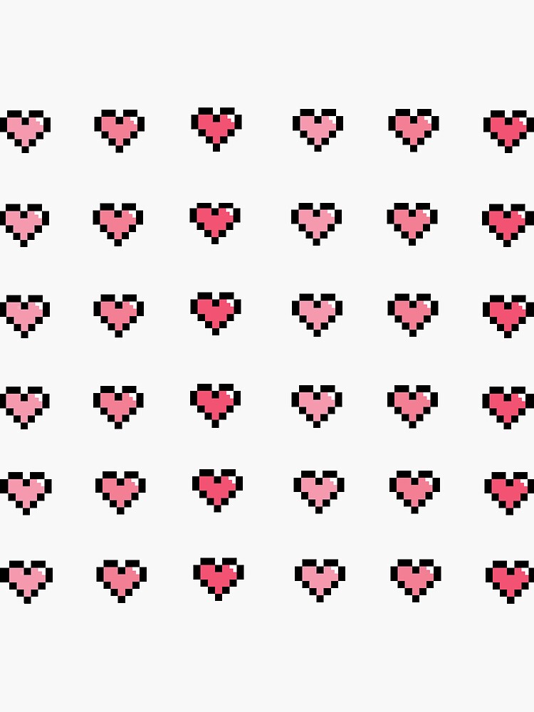 "Cute pixel hearts sticker set" Sticker by Moshamallow | Redbubble