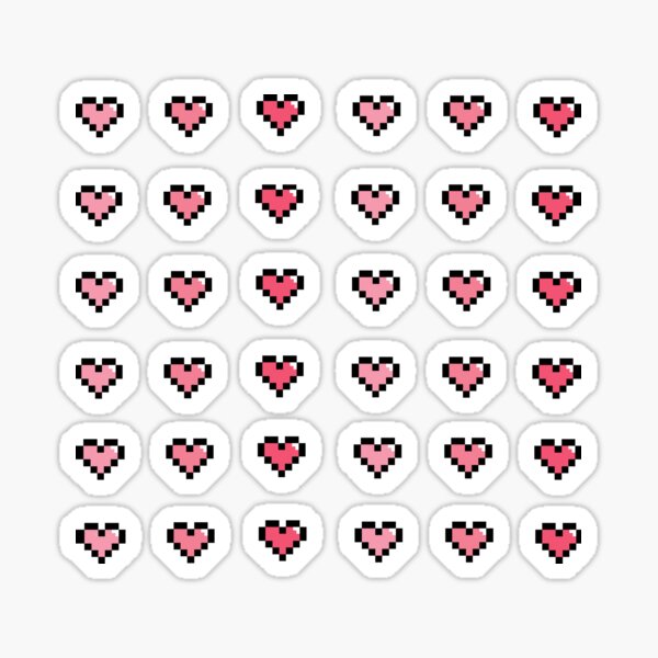 "Cute pixel hearts sticker set" Sticker by Moshamallow | Redbubble
