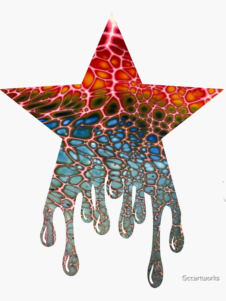 "Snakeskin Dripping Star " Sticker by Gccartworks | Redbubble