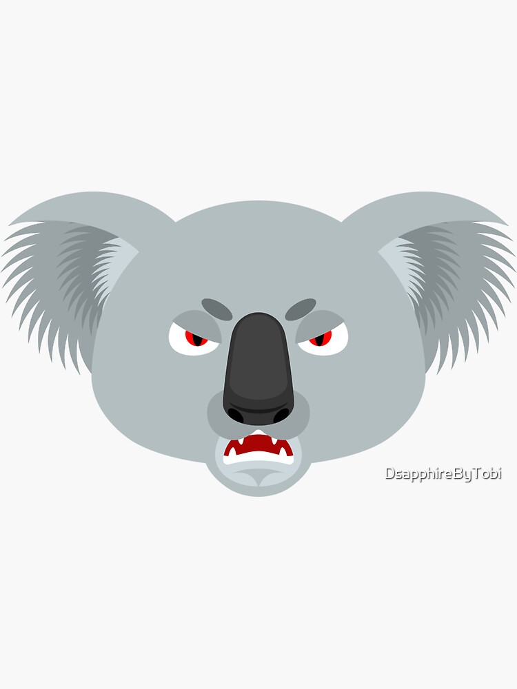 "Angry Koala Head | funny koala | cute koala" Sticker by ...