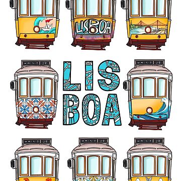 "Art trams Lisbon" Sticker for Sale by Claudia Brüggen | Redbubble
