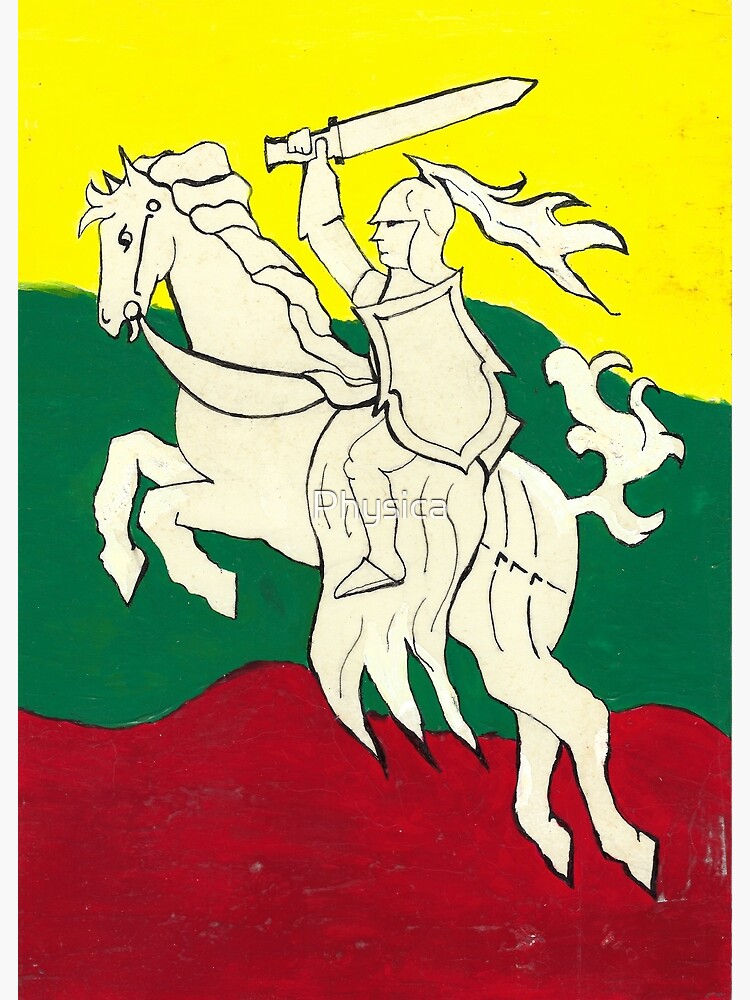 "Lithuania Flag Coat of Arms Vytis by MJH" Poster for Sale by Physica ...