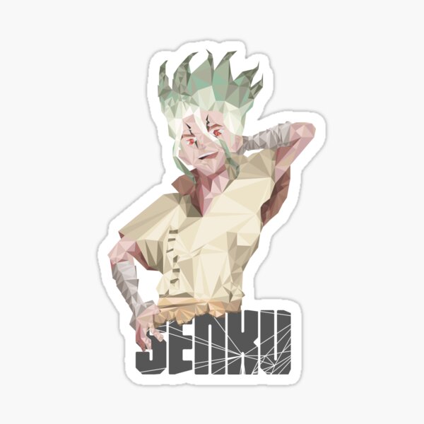 "Low Poly Senku Art from Dr. Stone" Sticker by gcgraphics | Redbubble