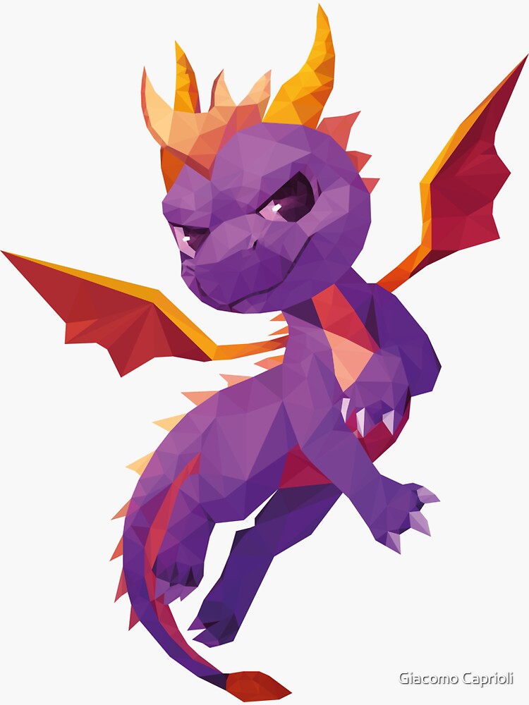 "Low Poly Spyro from the Spyro game." Sticker by gcgraphics | Redbubble
