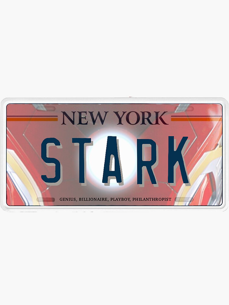 "Stark License Plate" Sticker for Sale by sheridanpollina | Redbubble