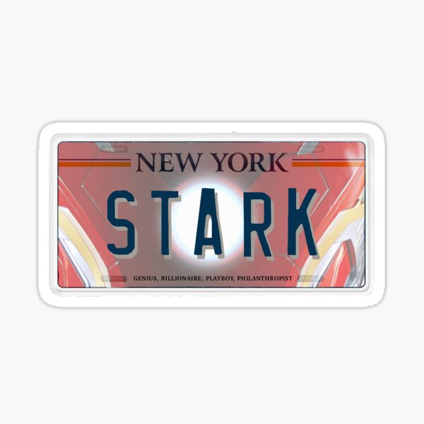 "Stark License Plate" Sticker for Sale by sheridanpollina | Redbubble
