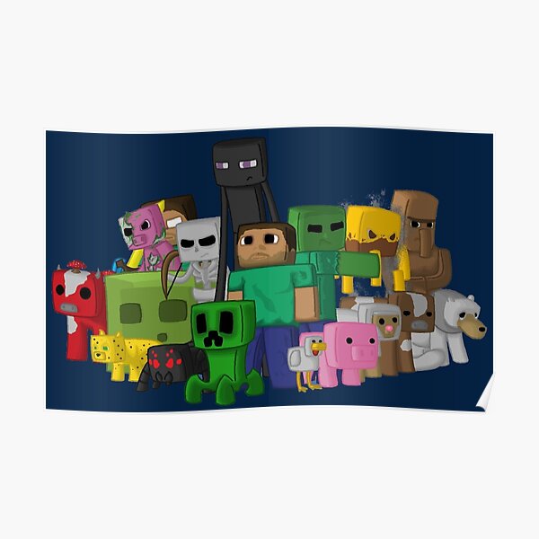 "Minecraft Characters" Poster by ddkart | Redbubble
