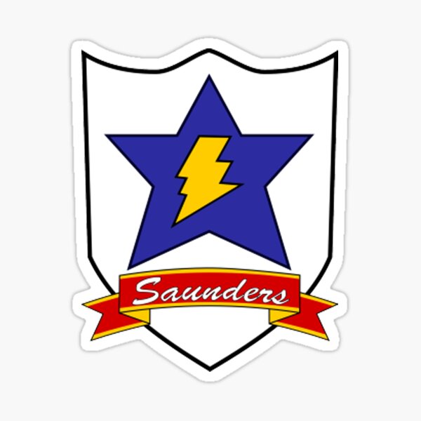 "saunders logo" Sticker by scopotrope | Redbubble